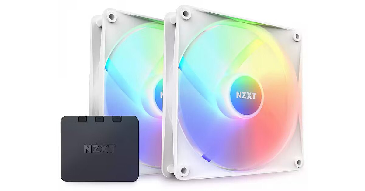 NZXT F140 RGB Core Twin Pack, White, incl. RGB controller (RF-C14DF-W1)