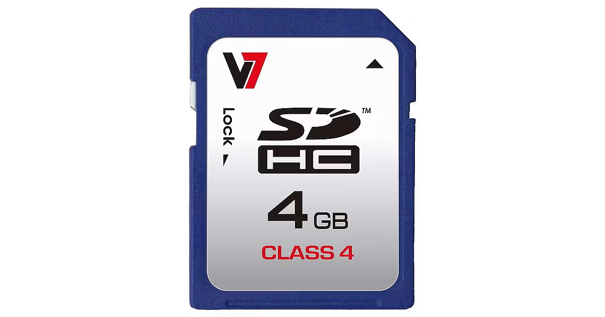 V7 SDHC, 4GB, Class 4 (VASDH4GCL4R-2E)