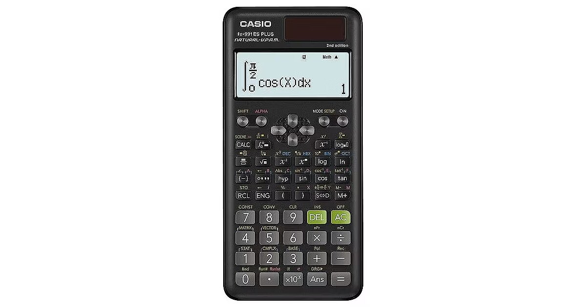 Casio CALCULATOR SCIENTIFIC FX 991ES PLUS 2 BLACK, 12-DIGIT DISPLAY (FX ...