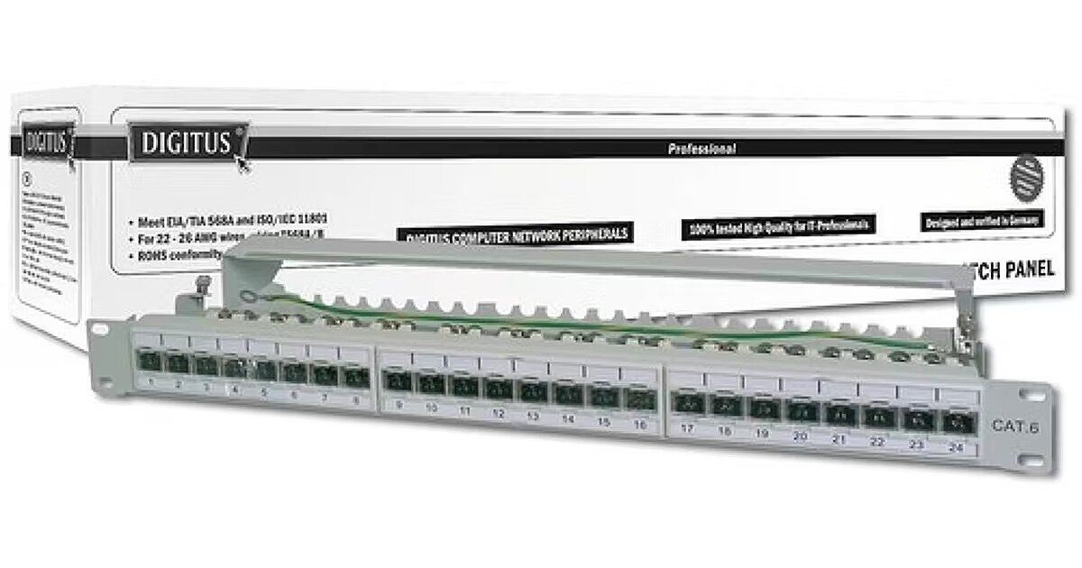 Assmann CAT 6A CLASS EA PATCH PANEL SHIELDED 1U (DN-91624S-EA)