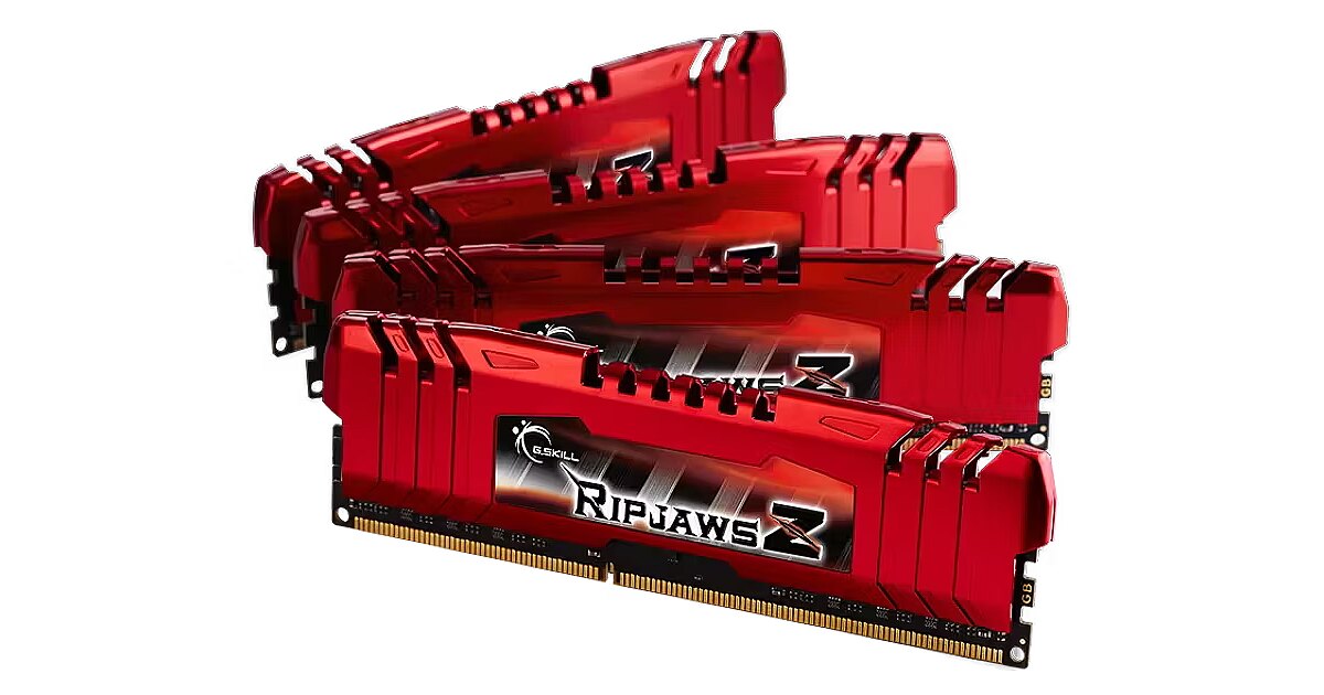 G.SKILL Ripjaws Z Red, DDR3, 32GB, 1600MHz, CL10, Kit of 4 (F3 ...
