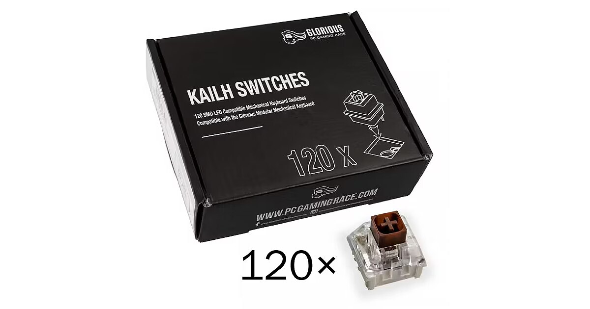 Glorious Pc Gaming Race Kailh Box Brown Switches, 120 pcs (KAI-BROWN)