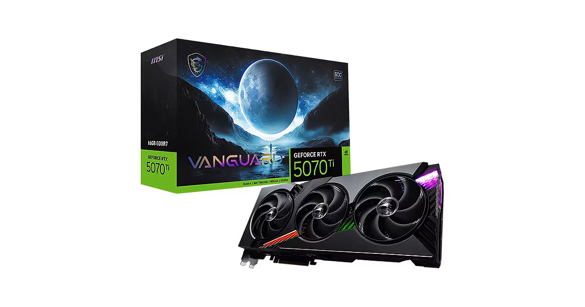 MSI GeForce RTX 5070 Ti, 16GB GDDR7, VANGUARD SOC (DLSS 4) (RTX 5070 Ti 16G VANGUARD SOC)