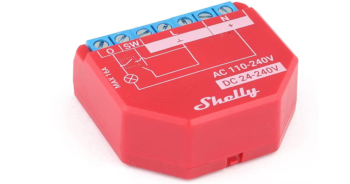 Shelly Plus 1PM, WLAN wireless switch with current meter, 1-channel ...