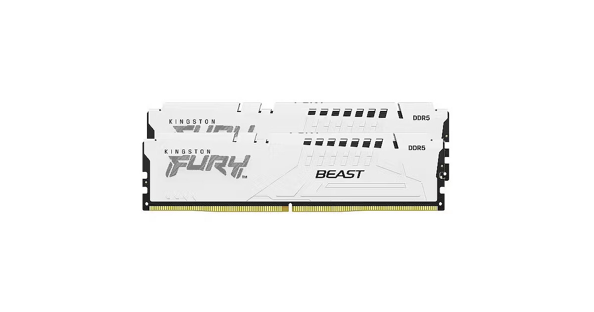 Kingston FURY Beast White, DDR5, 32GB, 5200MHz, CL40, Kit of 2 (KF552C40BWK2-32)