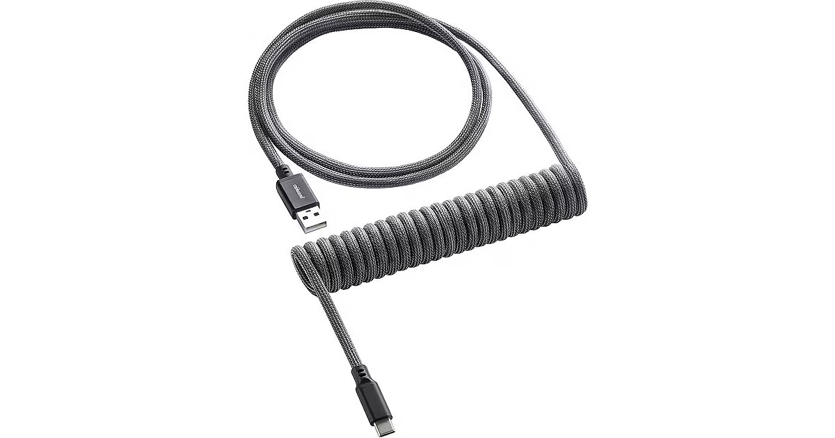 CableMod Classic Coiled Keyboard Cable, USB-A To USB-C, 1.5m, Carbon ...