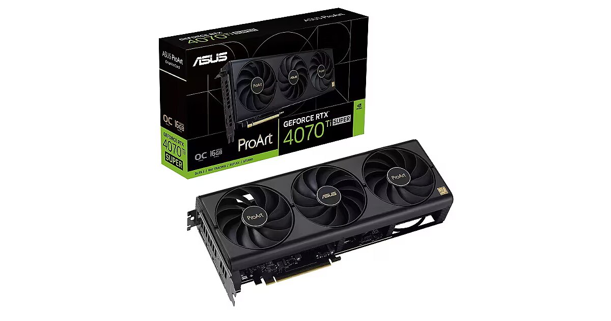 Asus GeForce RTX 4070 Ti SUPER, 16GB GDDR6X, ProArt OC (DLSS 3 ...