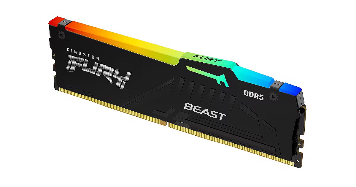 Kingston FURY Beast RGB Black (EXPO + XMP), DDR5, 16GB, 6000MHz, CL30, Single stick ...