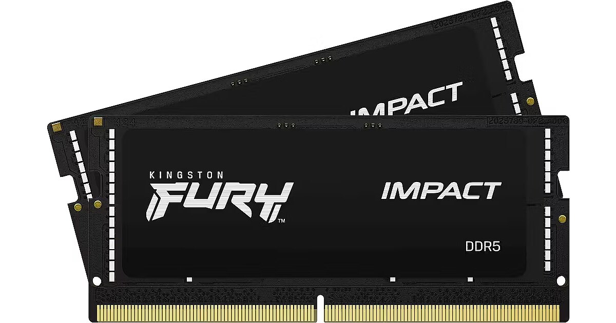 Kingston Fury Impact Black PnP, SODIMM, DDR5, 64GB, 5600MHz, CL40, Kit of 2 (KF556S40IBK2-64)