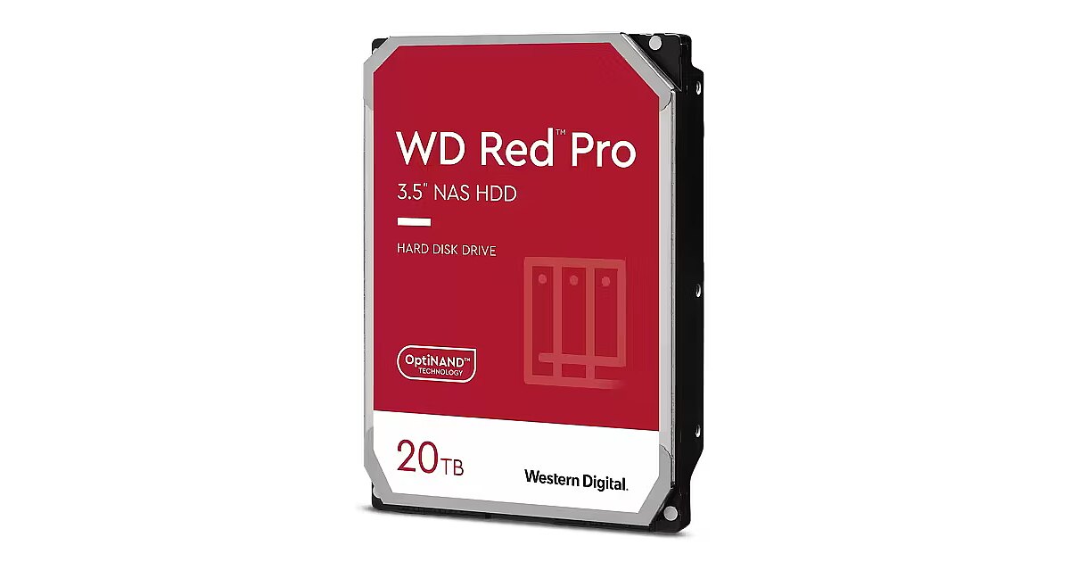 Western Digital 20TB, 7200rpm, 512MB, SataIII, Red Pro, CMR (WD201KFGX)