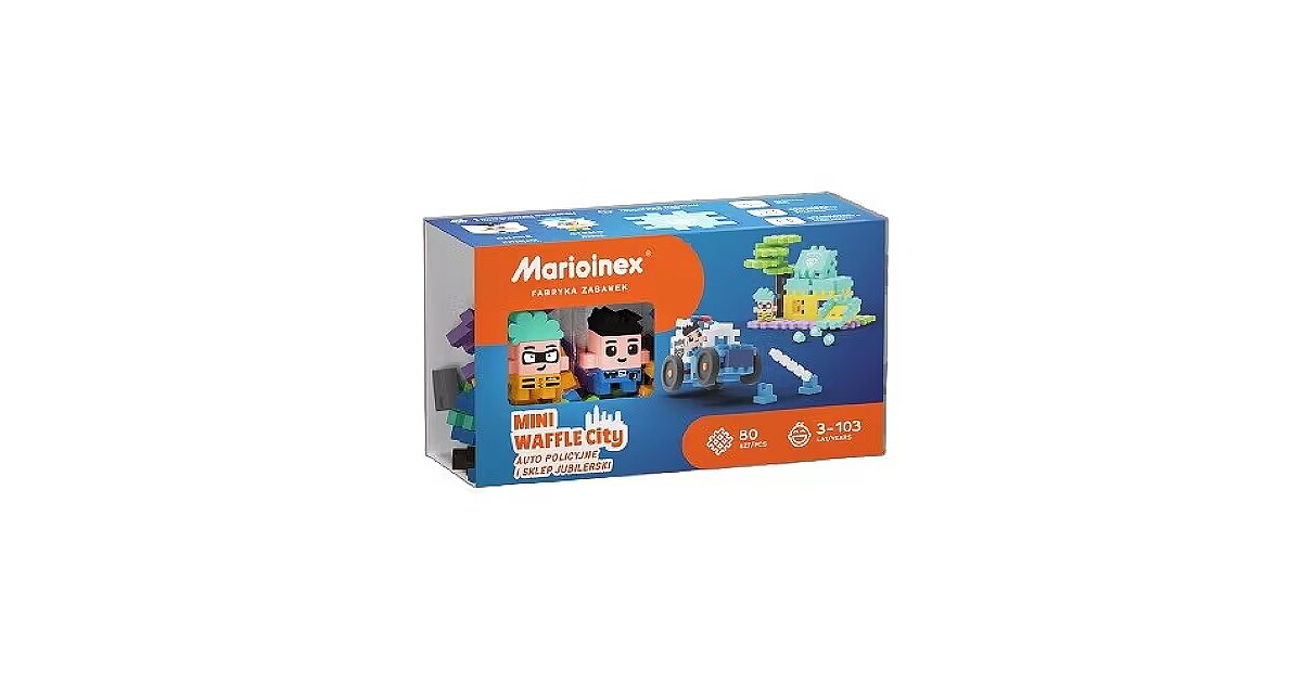 Marioinex Construction blocks Mini Waffle - Police car and jewelry shop ...