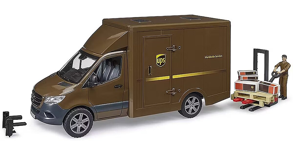 Bruder MB Sprinter UPS with driver and accessories, model vehicle ...