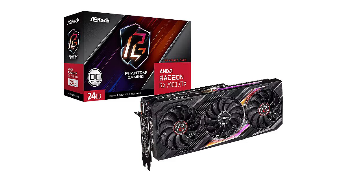 ASRock Radeon RX 7900 XTX, 24GB GDDR6, Phantom Gaming OC (RX7900XTX PG ...