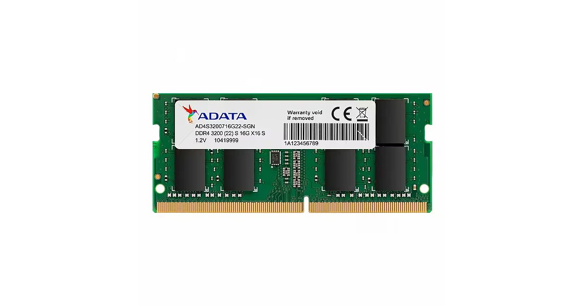 ADATA Premier, SODIMM, DDR4, 16GB, 3200MHz, CL22, Single Stick (AD4S320016G22-SGN)