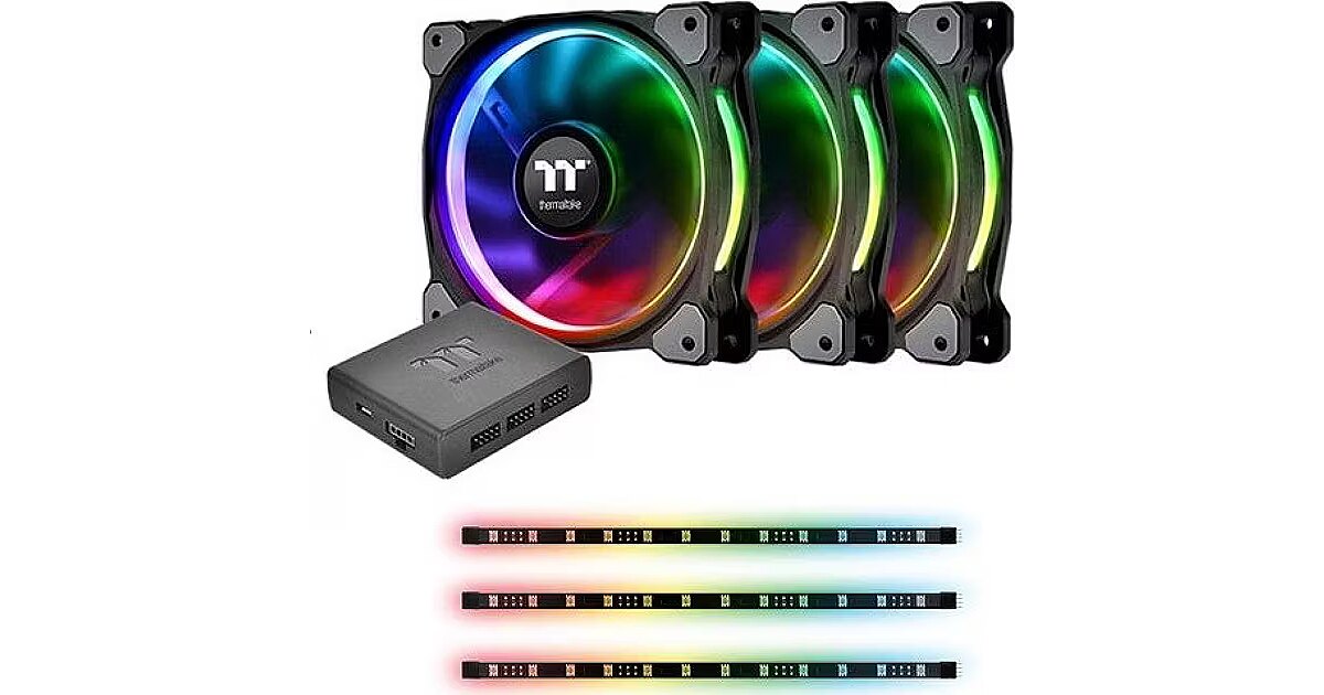 Thermaltake Riing Plus 12 RGB, Black, 3 Pack (CL-F076-PL12SW-A)