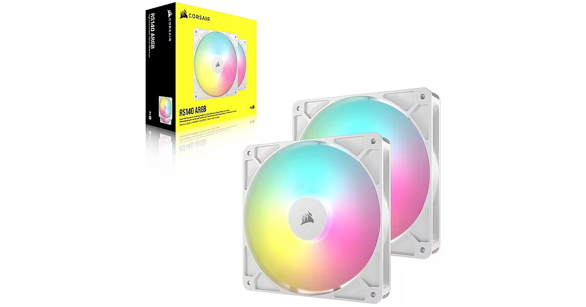 Corsair RS140 A-RGB, White, 2 Pack (CO-9050187-WW)