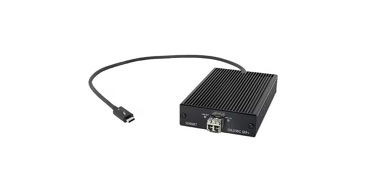 Sonnet Solo 10G Thunderbolt 3 to SFP10 + - Base-T Ethernet Adapter ...