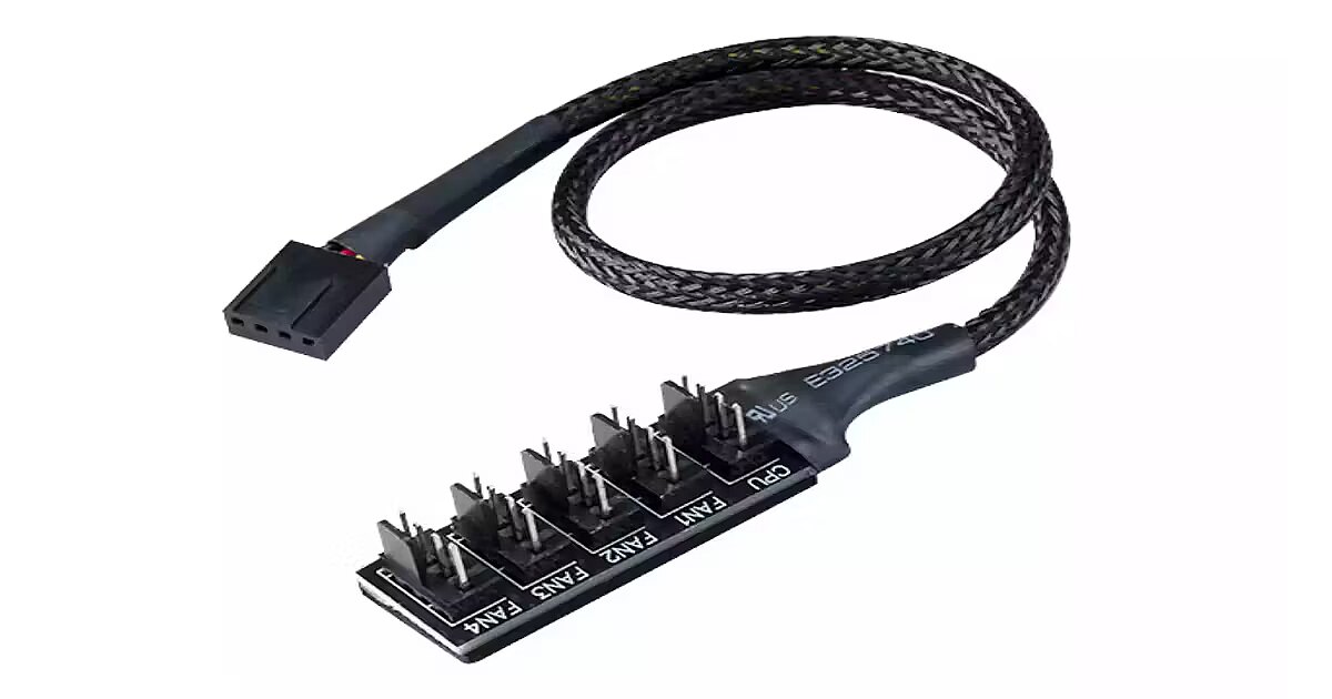 Akasa FLEXA FP5H PWM Splitter Hub, 5 PWM headers from single PWM header ...