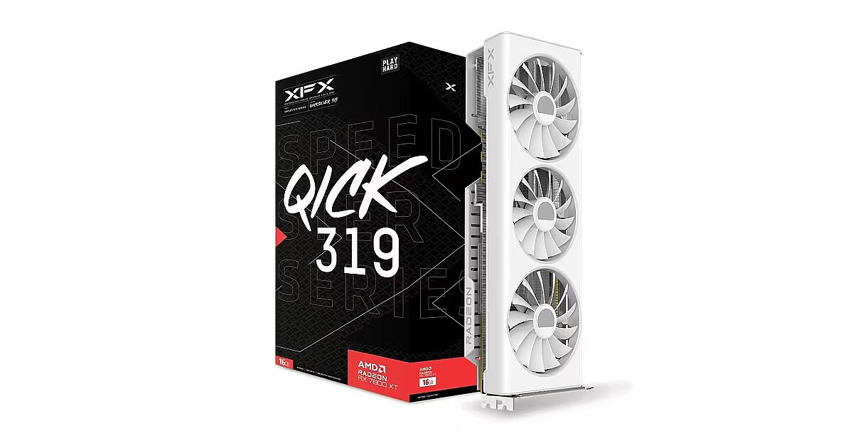 XFX Radeon RX 7800 XT, 16GB GDDR6, Speedster QICK319 Core Edition White ...