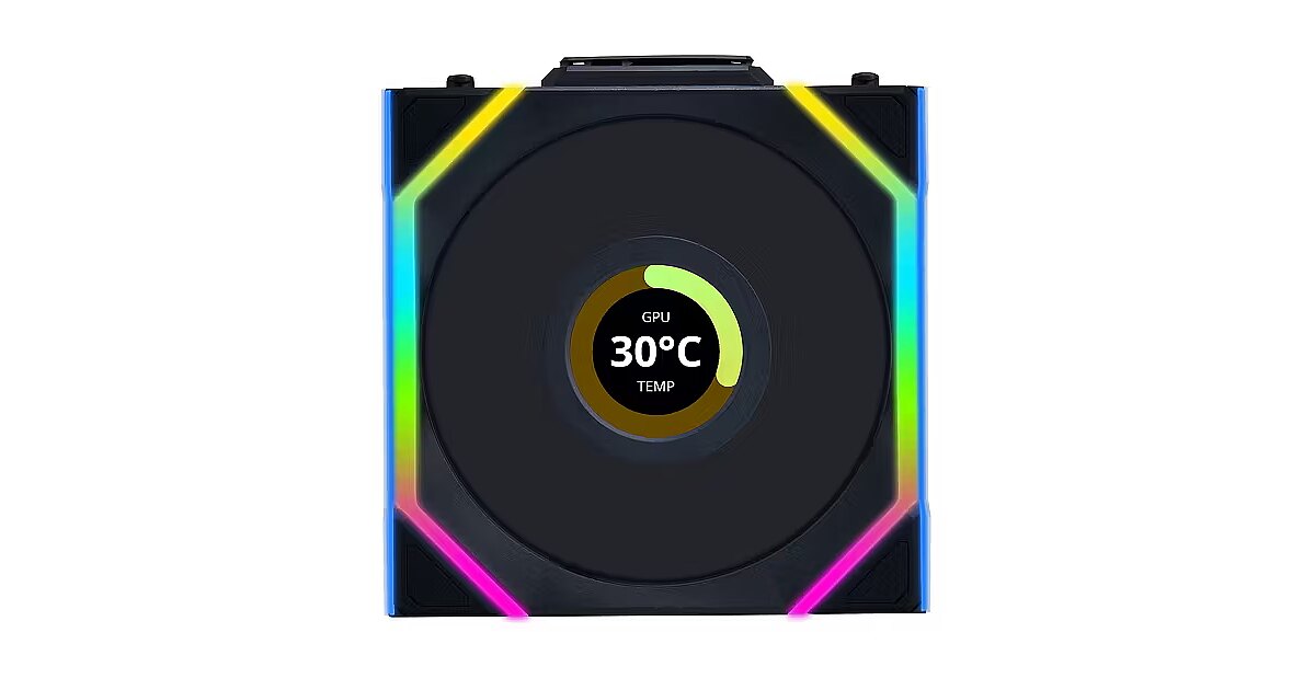 Lian Li UNI FAN SL Wireless LCD 120 Reverse Blade, Black (12RSLLCD1W1B)