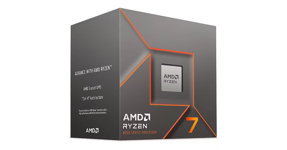 AMD Ryzen 7 8700F (8C/16T, 4.10 GHz, 16MB Cache, 65W) (100-100001590BOX)