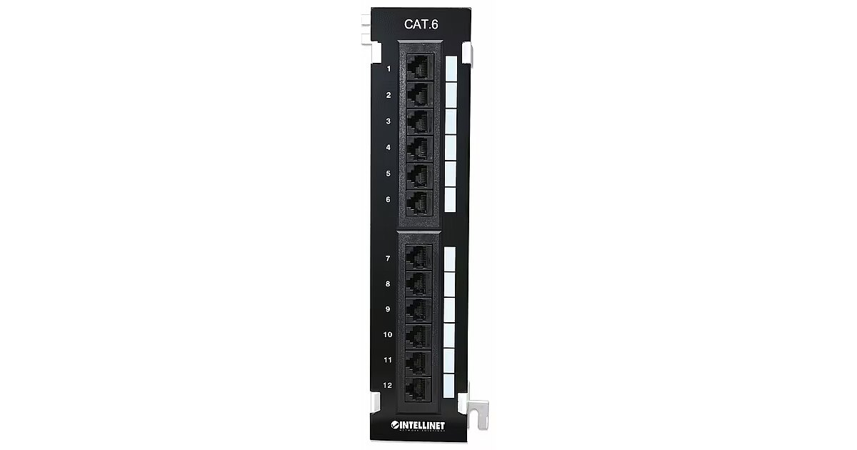 Intellinet Wall-mount patch panel 12 ports UTP Cat.6 blac (560269)