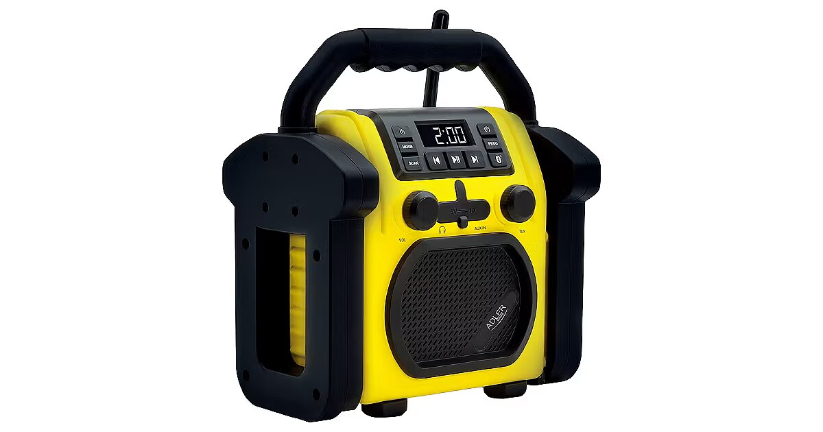 Adler | Construction radio with Bluetooth | AD 1911 | AUX in | Black ...