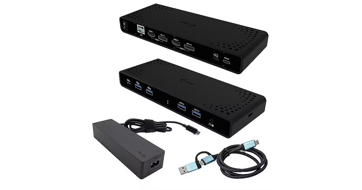 i-tec Universal Dual 4K Display Docking Station 2xDP 2xHDMI LAN Audio ...