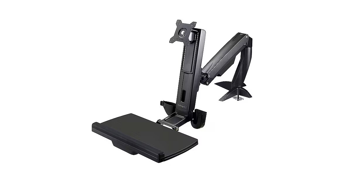 Startech Sit Stand Monitor Arm with Keyboard Tray, up to 27" (ARMSTSCP1)