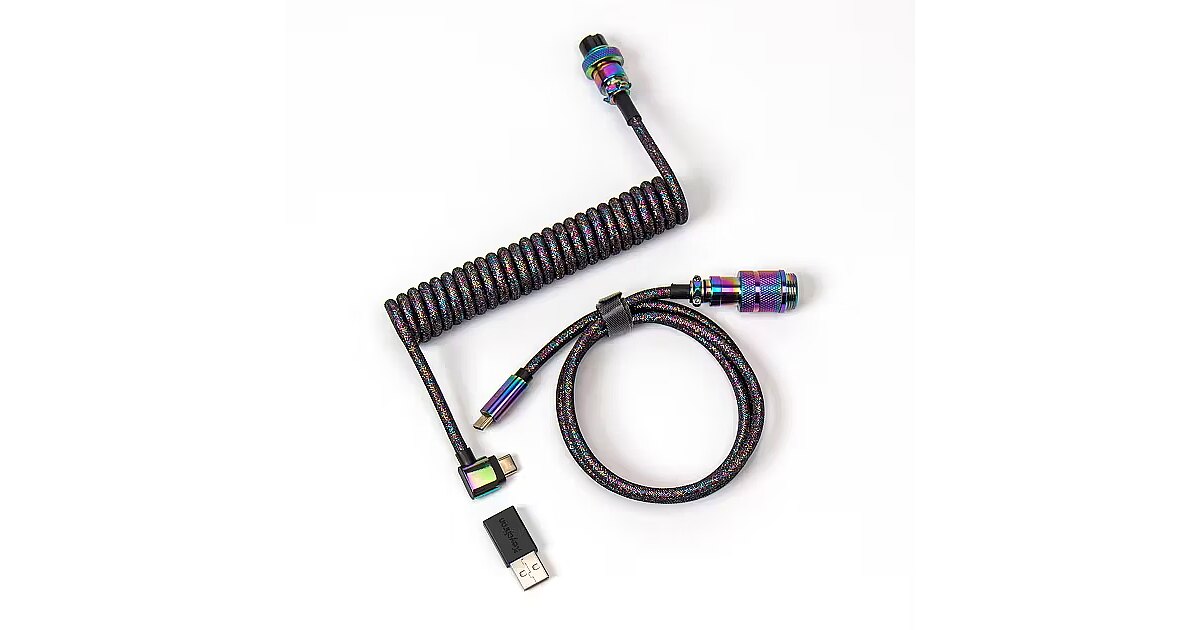 Keychron USB 3.2 Gen 1 Premium Coiled Aviator Cable, USB-C plug > USB-C ...