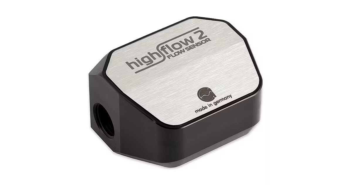 Aqua Computer Flow sensor high flow 2, 2x G1/4, silver/black (53292)