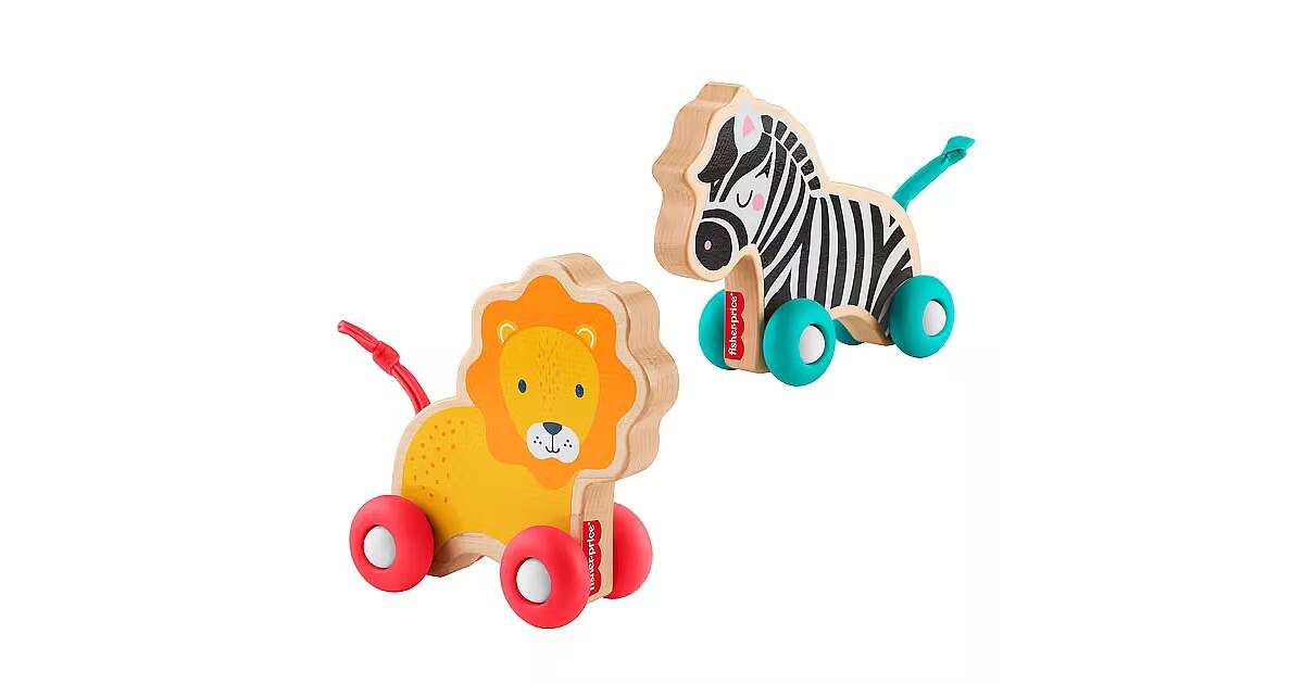 Fisher Price Wooden push animals (JFN19)
