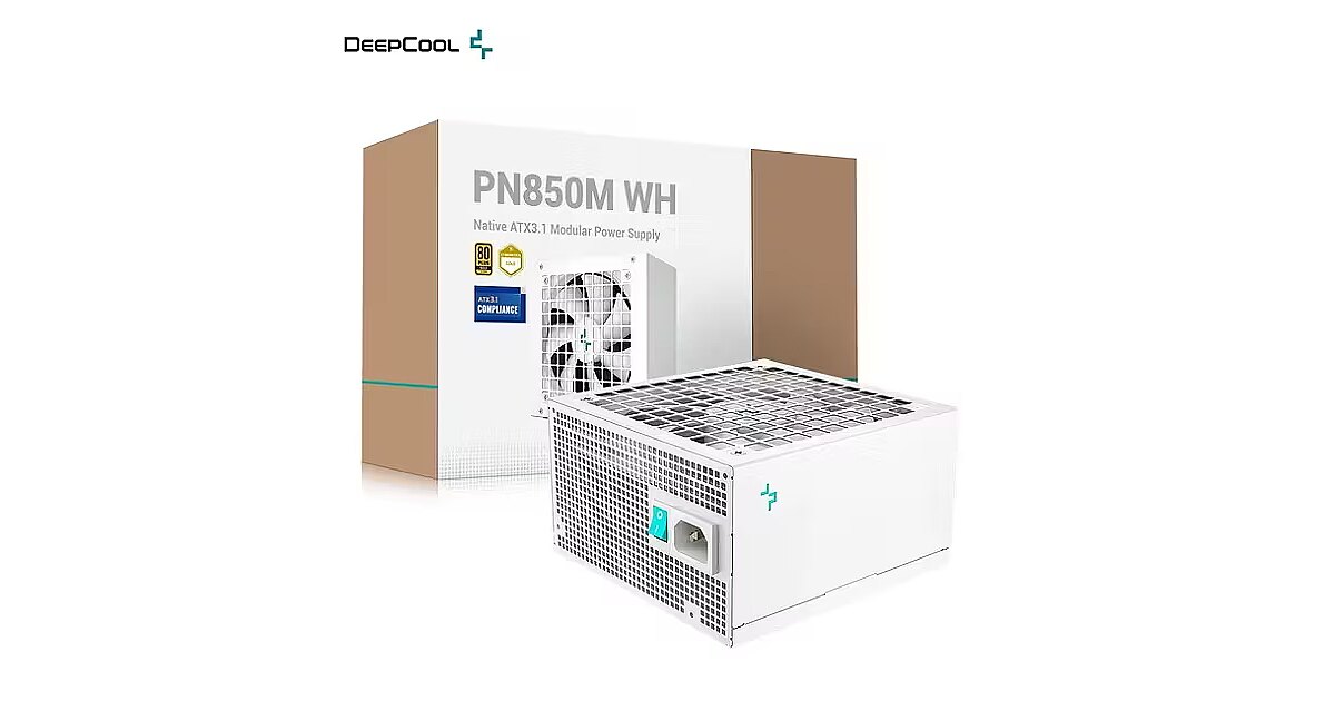 Deepcool PN850M, 850W, White Sleeved Cables, 80PLUS Gold. PCI-E 5.0 (R ...