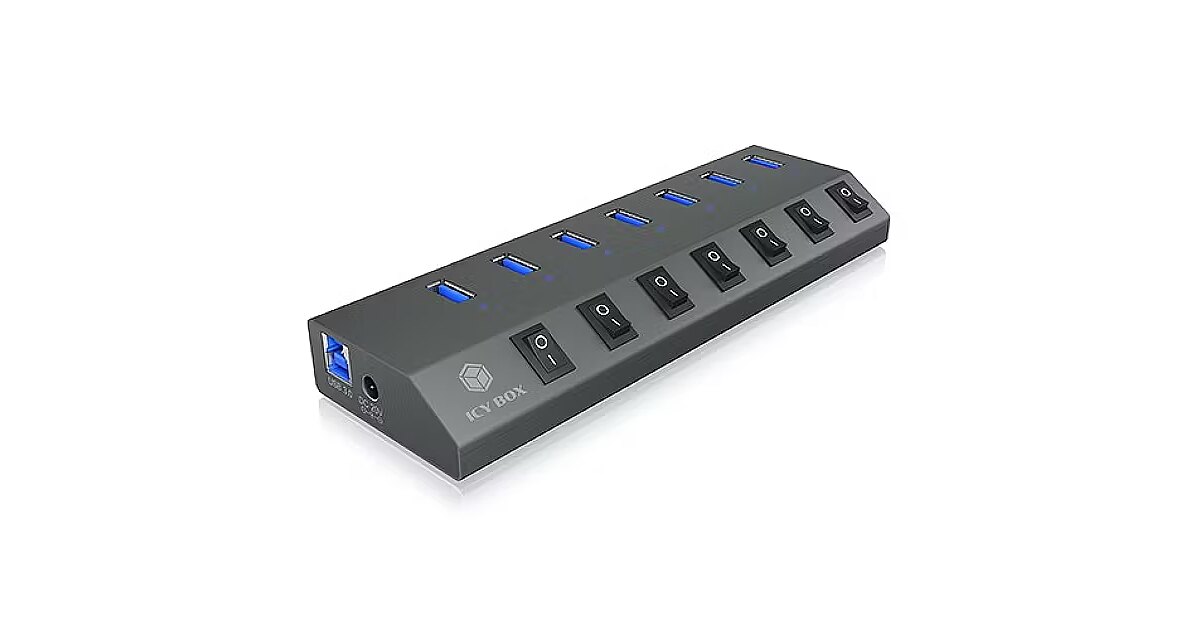 Raidsonic 7 Port Hub mit USB 3.0 Type-C und Type-A Anschluss und BC 1.2 ...