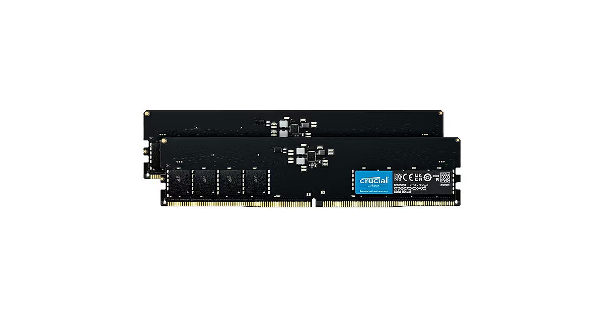 Crucial 64GB, DDR5, 5600MT/s, CL46, Kit of 2 (CT2K32G56C46U5)