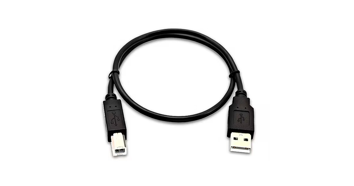 V7 2.0 USB A TO USB B 50CM 1.6FT PRINTER CABLE TYPE B (V7USB2AB-50C-1E)
