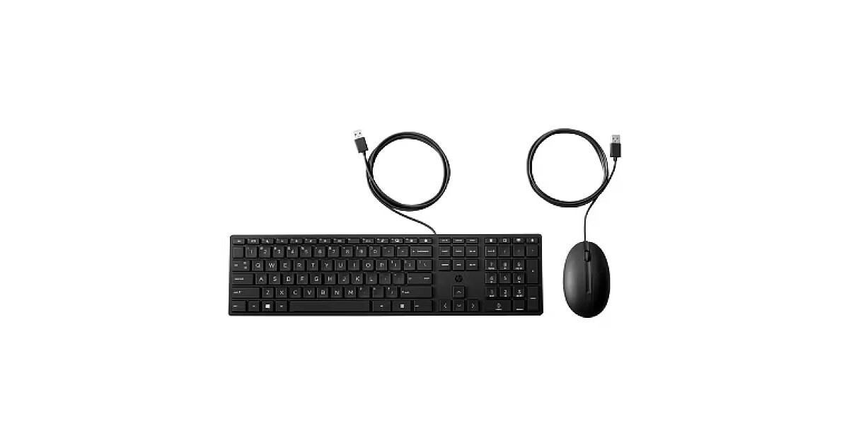 Hewlett Packard 320MK USB Wired Mouse Keyboard Combo - Black - US ENG ...