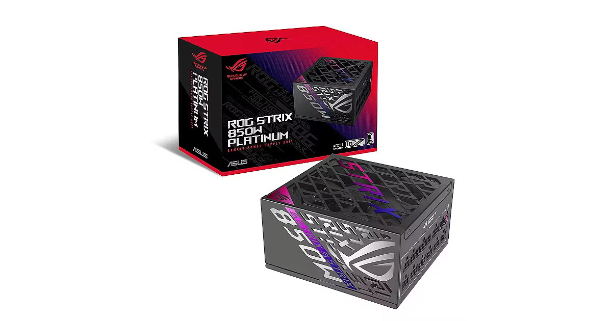 Asus ROG Strix, 850W, ATX 3.1, 80PLUS Platinum, PCIe 5.1 (90YE00W2-B0NA00)