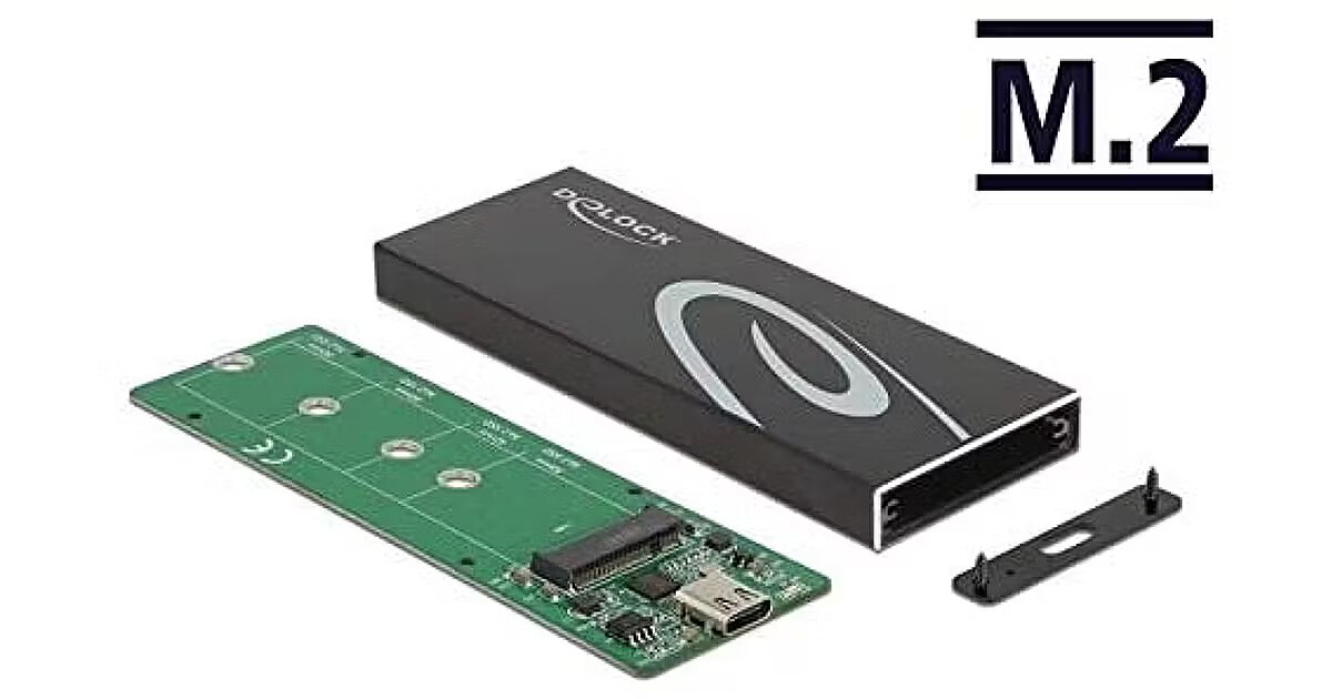 Delock external enclosure for M.2 SATA SSD, drive enclosure (42003)