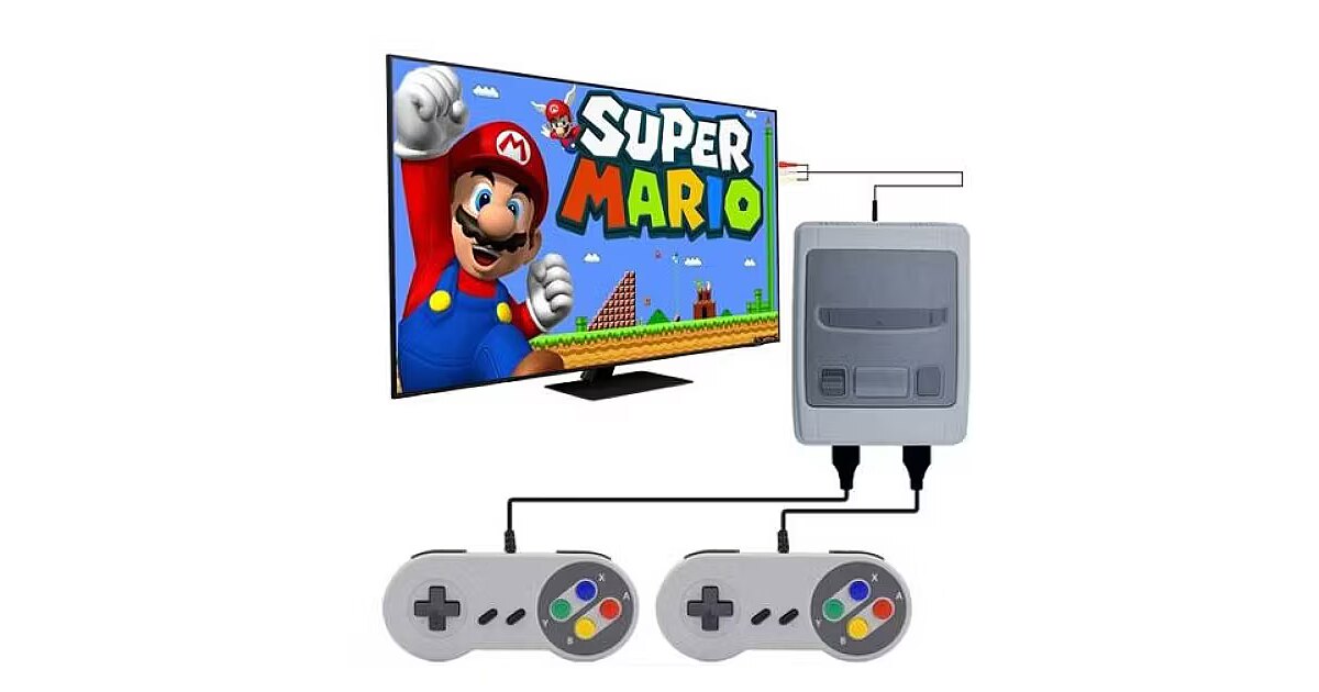 RoGer SFC620-LD Super Mini SFC Gamin console / 620 Retro 8-bit games ...