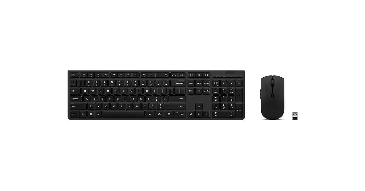Lenovo Professional Wireless Rechargeable Combo Keyboard and Mouse ...