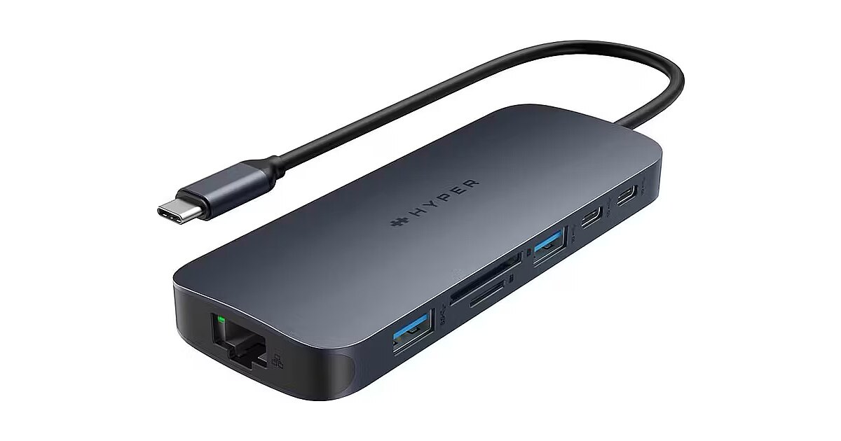 Hyper | HyperDrive EcoSmart Gen.2 Universal USB-C 10-in-1 Hub with 140 W PD3.1 Power Pass-thru ...