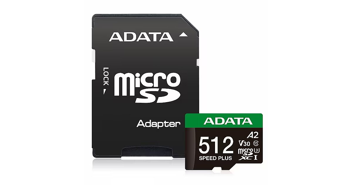 ADATA Speed Plus, microSDXC, 512GB (UD512GUI3V30A2SP-RA1)
