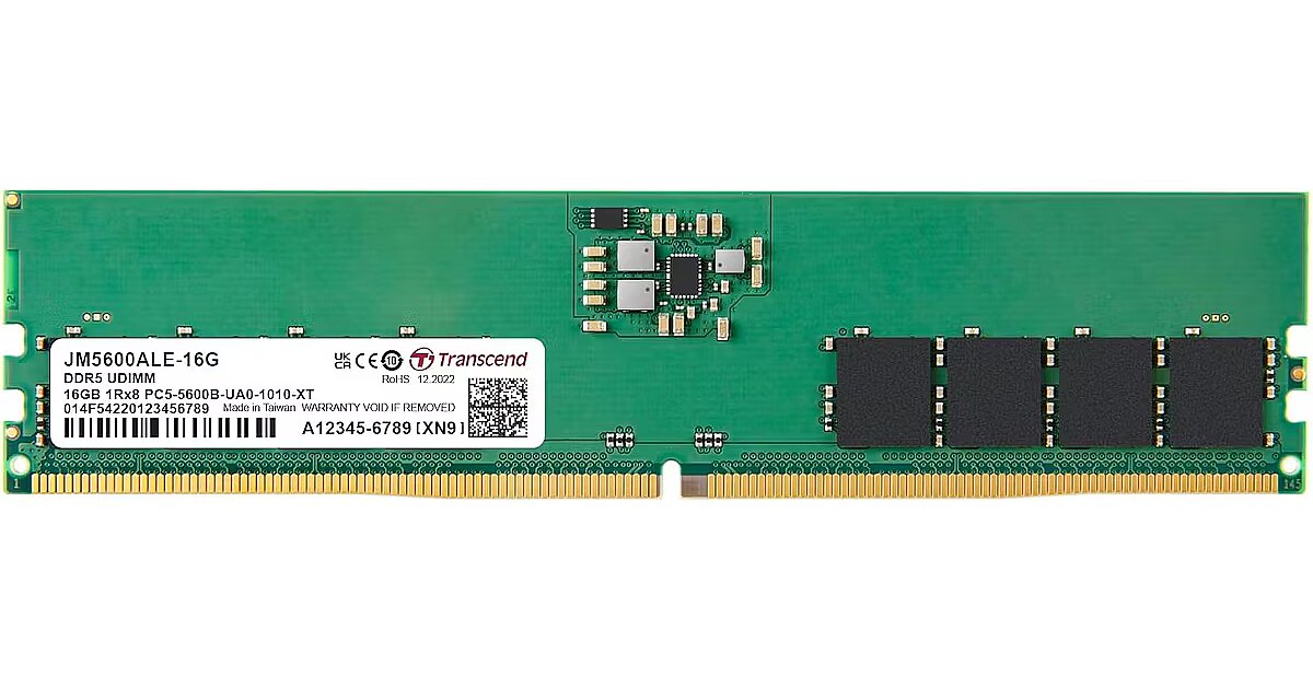 Transcend DDR5, 16GB, 5600MHz, CL46, Single stick (JM5600ALE-16G)