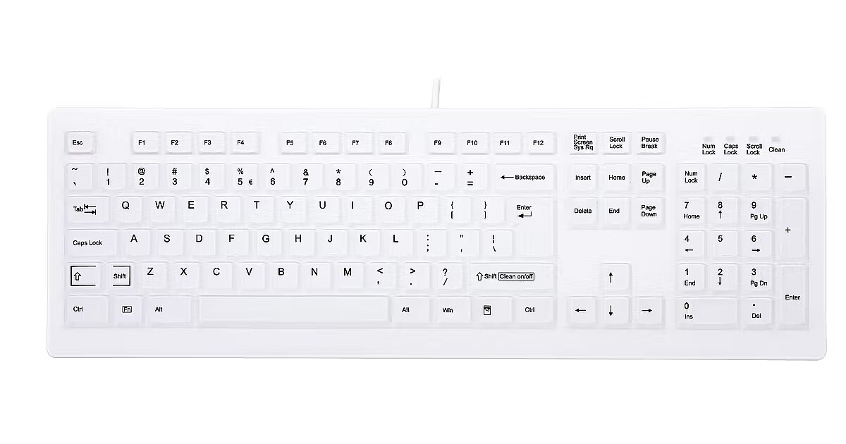 Cherry Active Key, Desinfectable Hygiene-Keyboard, US (AK-C8100F-UVS-W/US)