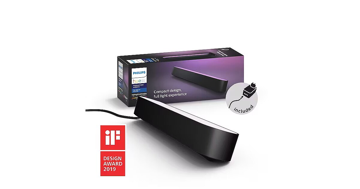 Philips Hue lampka biurkowa 1xPlay RGBW czarna z zasilaczem 3 ...