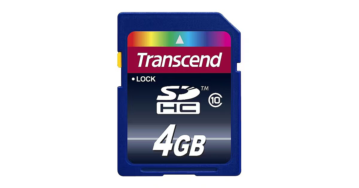 Transcend SDHC, 4GB, MLC, Class 10 (TS4GSDHC10)