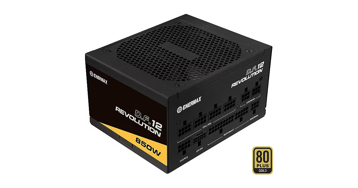 Enermax Revolution DF12, 850W, 80PLUS Gold, ATX 3.1, PCIe 5.1 (ETV850G)