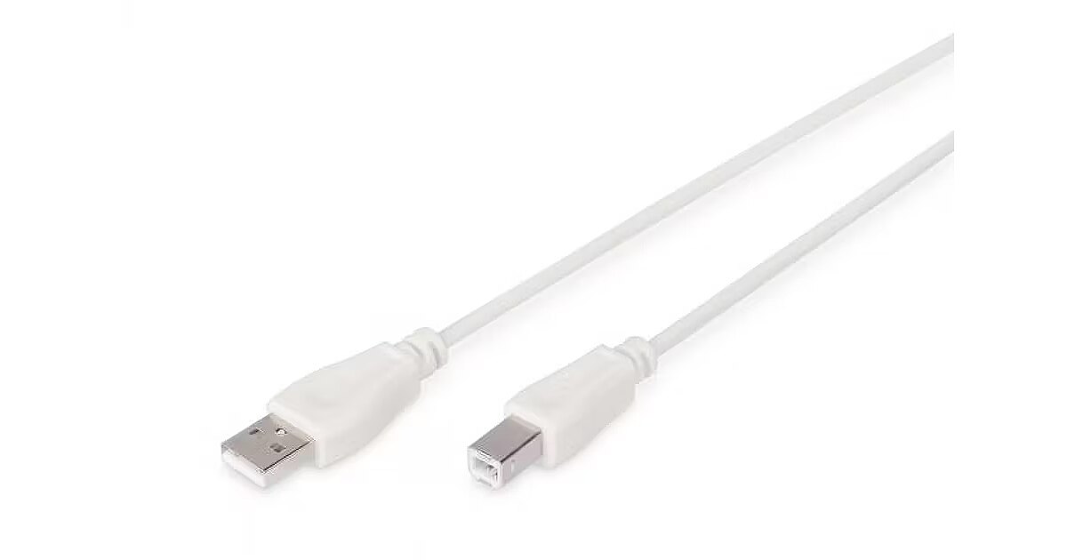 Assmann USB-A 2.0 to USB-B, 3m, White (AK-300102-030-E)