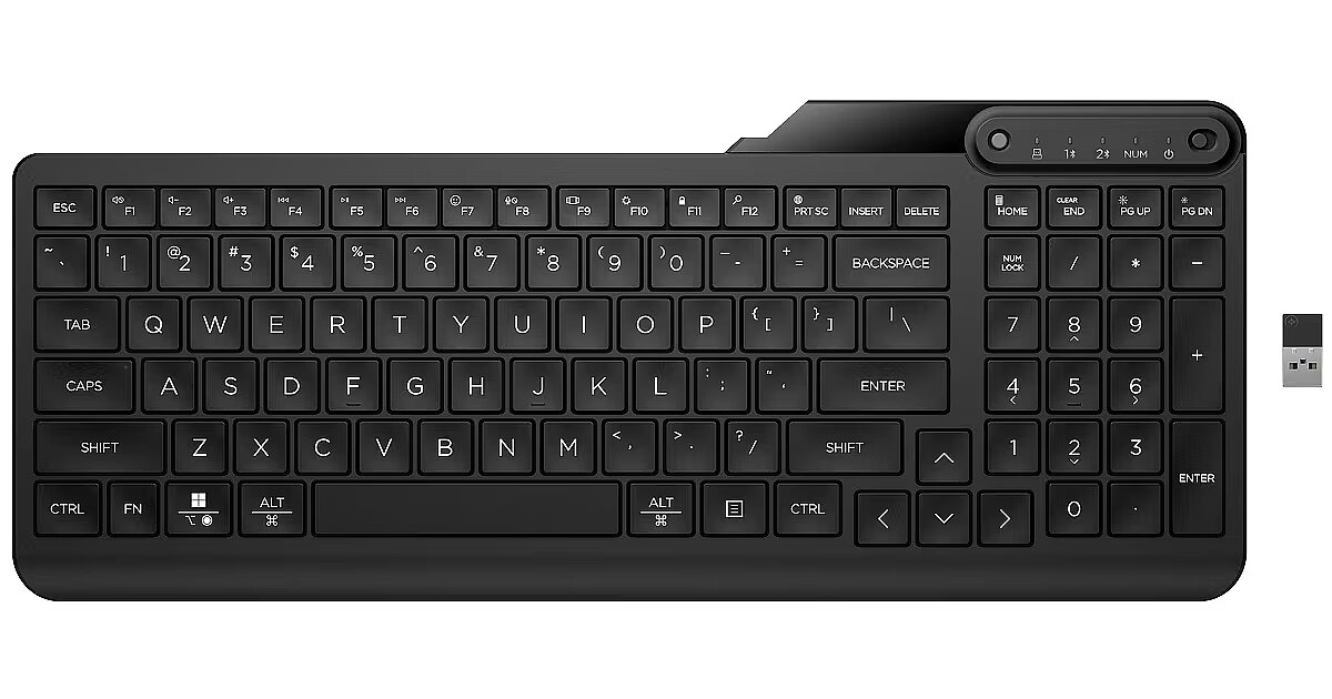 Hewlett Packard HP 475 Dual-Mode Wireless Keyboard (EN) (7N7B9AA#ABB)